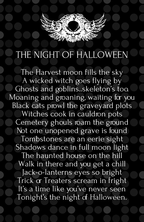 Halloween Poems for October – Teacher's Notes